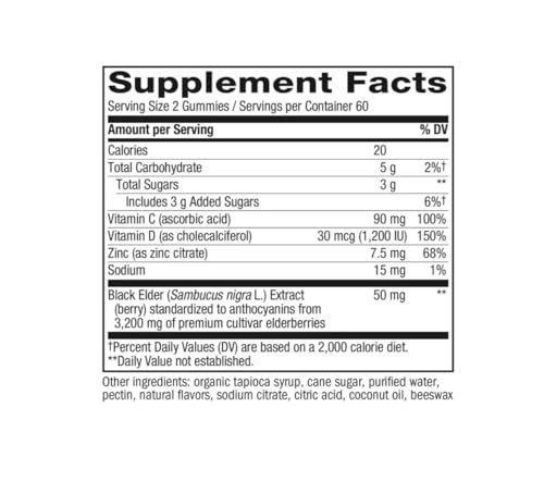 Elderberry gummies packed with antioxidants