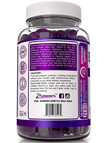 Elderberry gummies rich in vitamin C