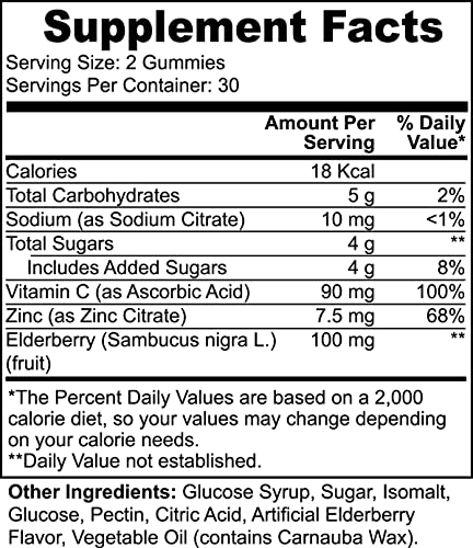 Elderberry gummies with added vitamins