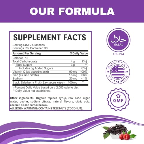 Elderberry gummies with antioxidant benefits