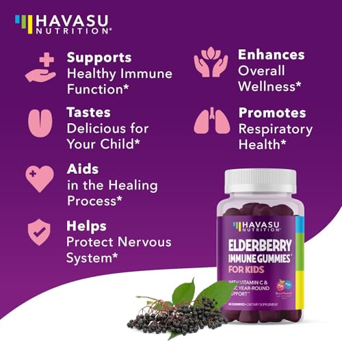 Elderberry gummies with essential vitamins
