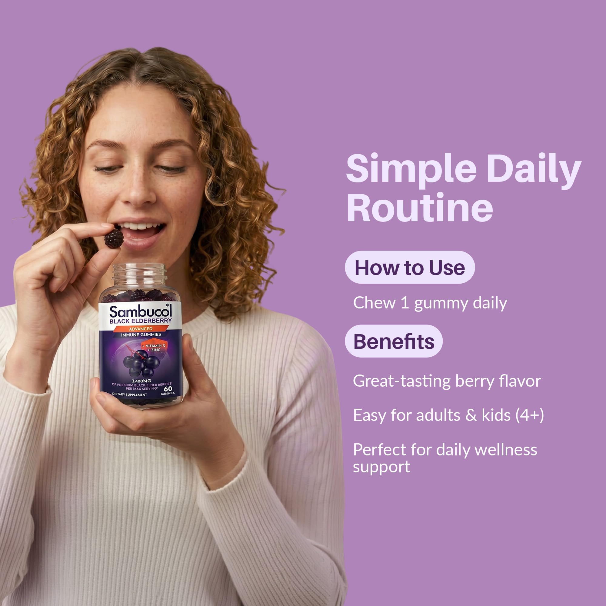 Elderberry gummies with natural fruit extract
