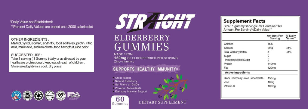 Elderberry gummies with no artificial flavours