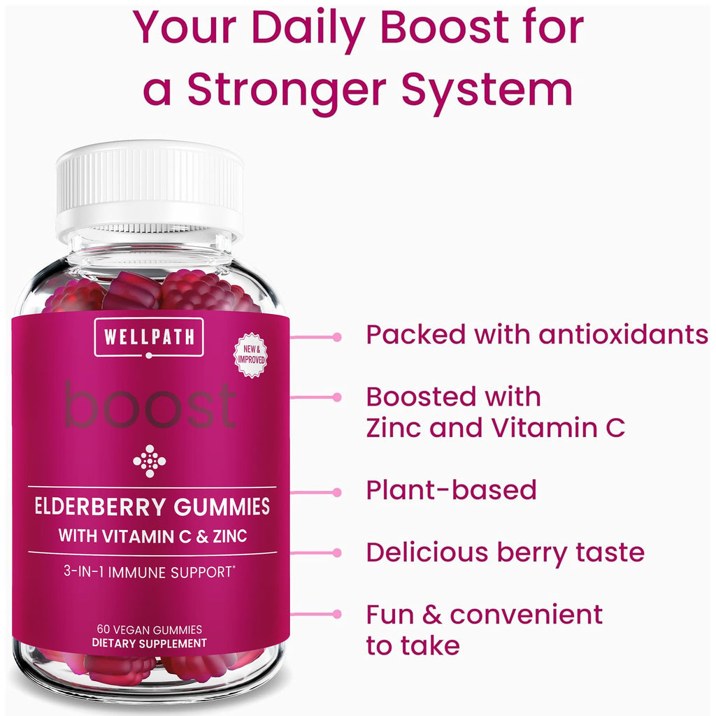 Elderberry gummies with vitamin C benefits