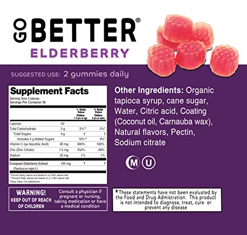 Elderberry gummies with vitamin C benefits