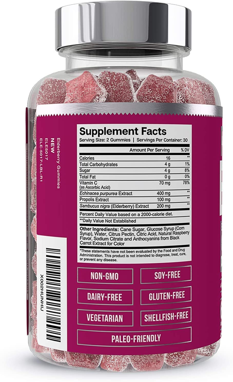 Elderberry gummies with vitamin C benefits
