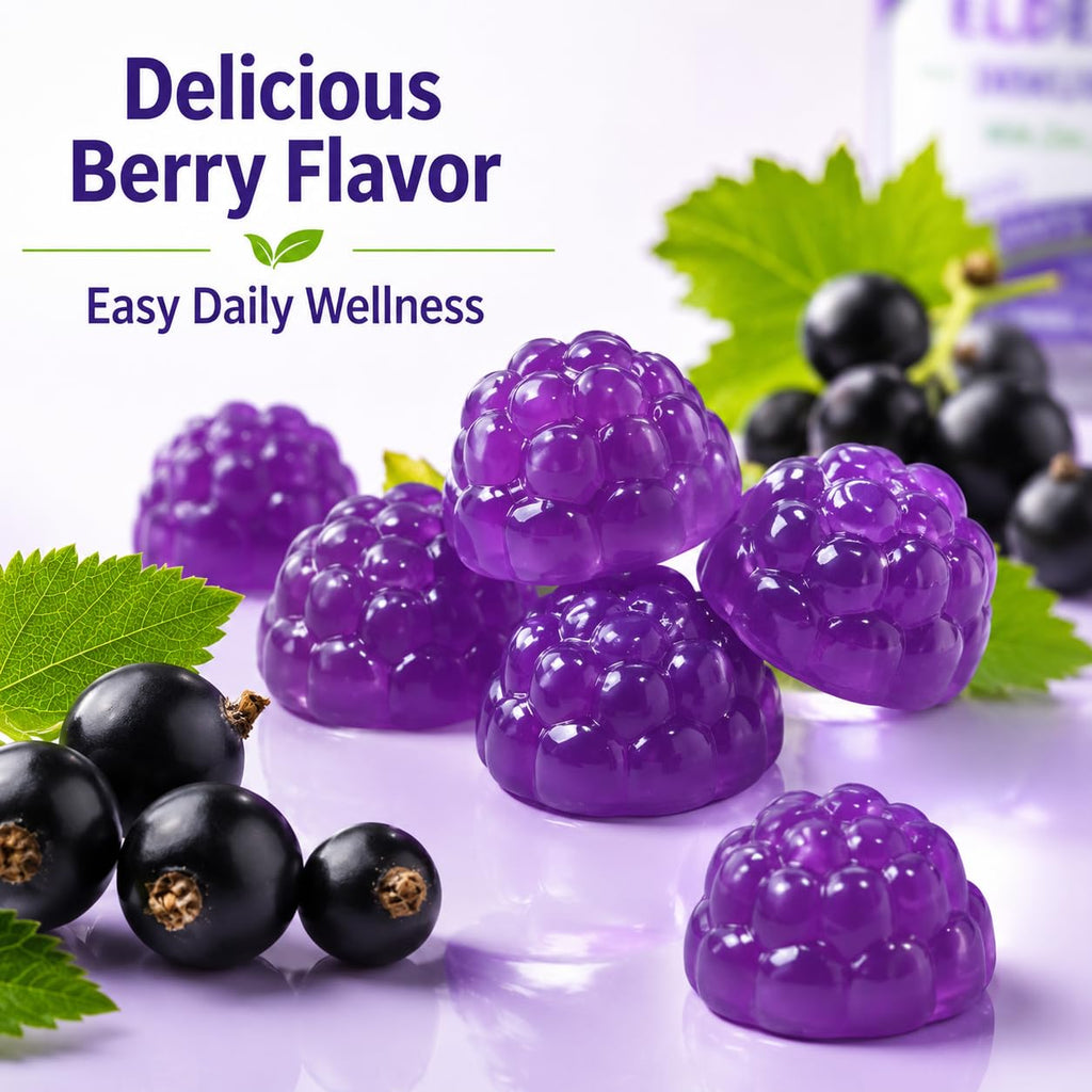 Elderberry gummies with vitamin C benefits