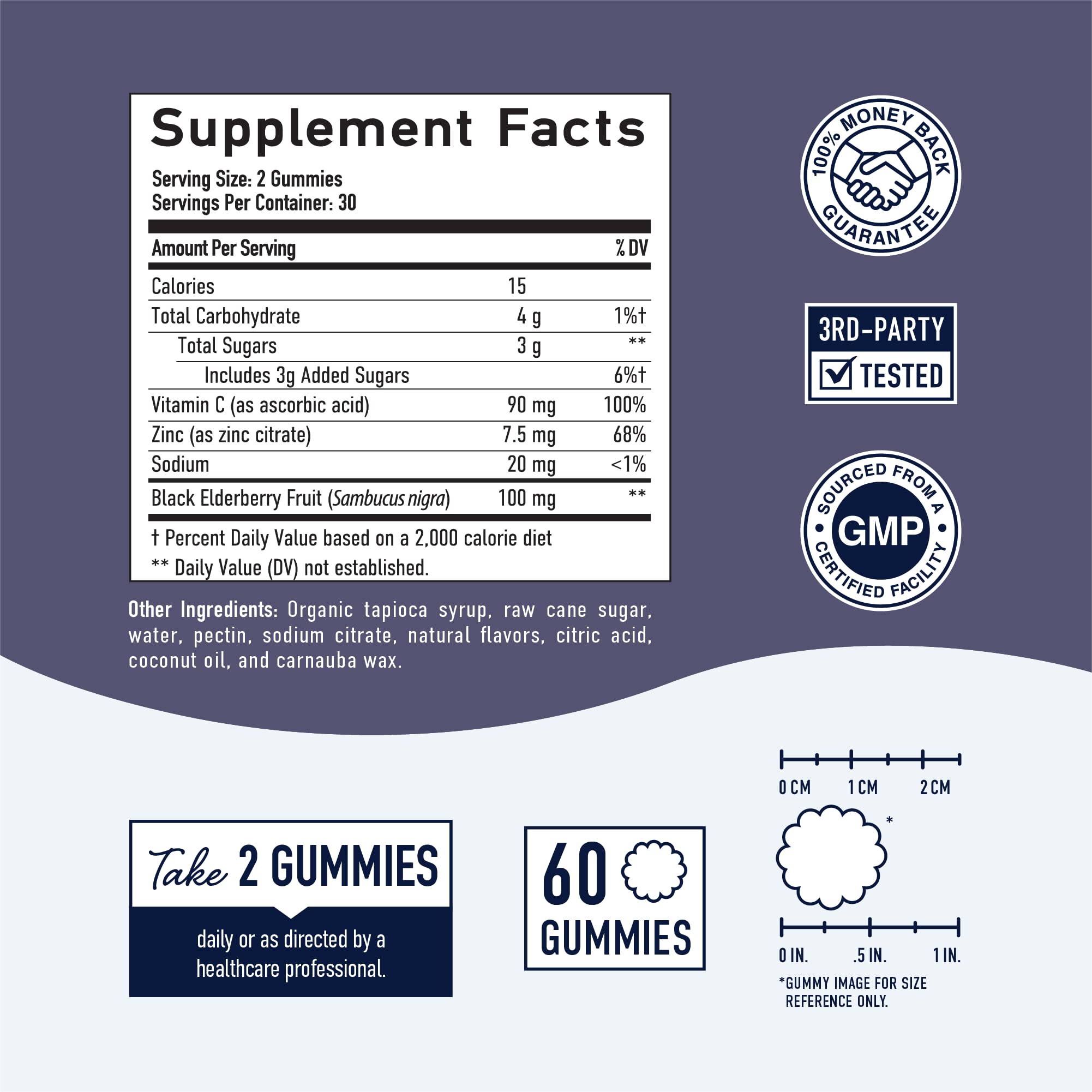 Elderberry gummies with vitamin C boost