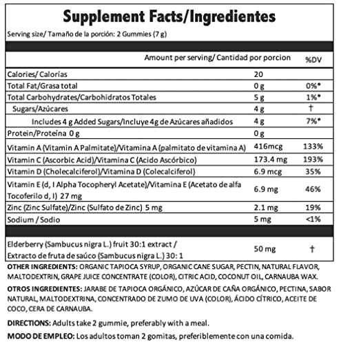 elderberry gummies with vitamins A, C, D