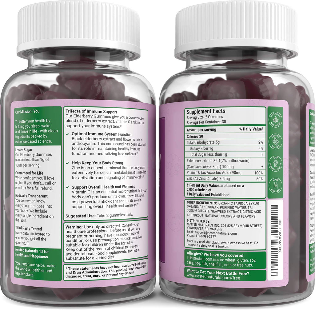 elderberry gummies with zinc and vitamin C