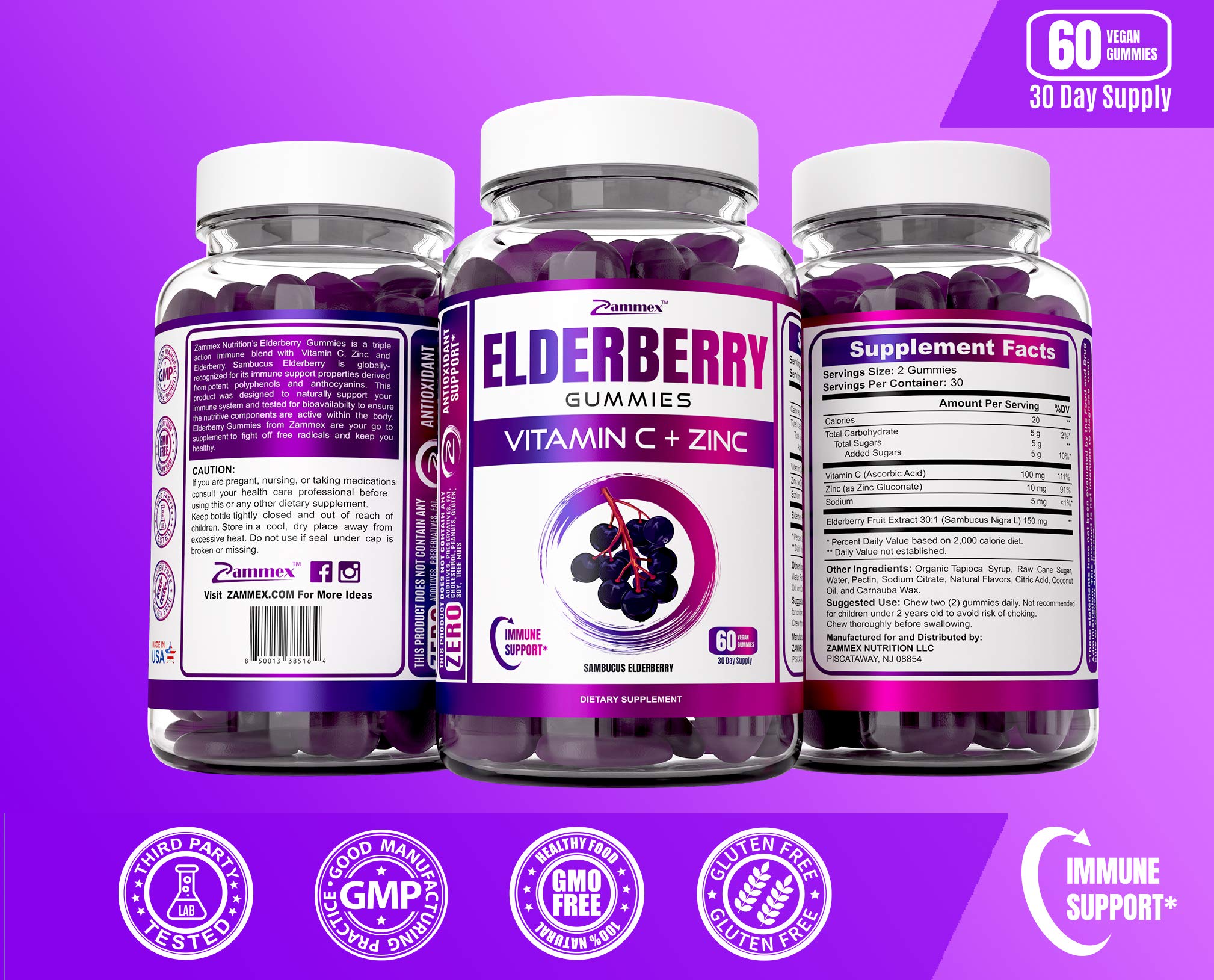 Elderberry gummy vitamins for daily use