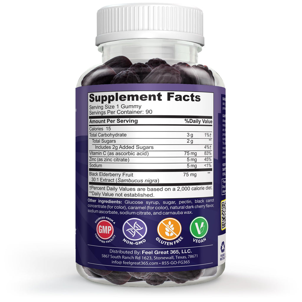 Elderberry gummy vitamins for family health