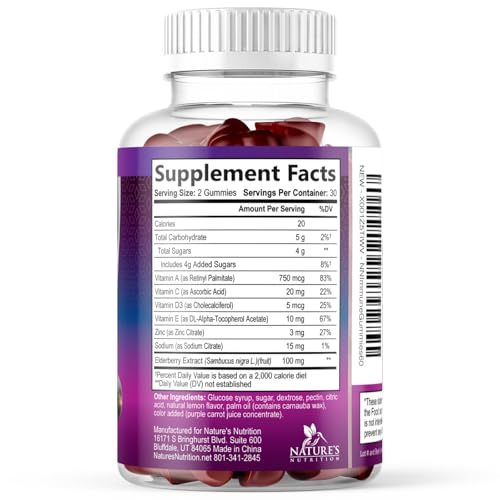 Elderberry gummy vitamins for vitality