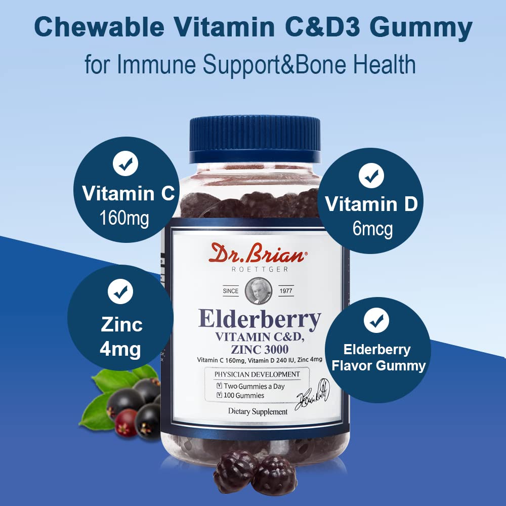 Elderberry infused vitamin D3 supplements