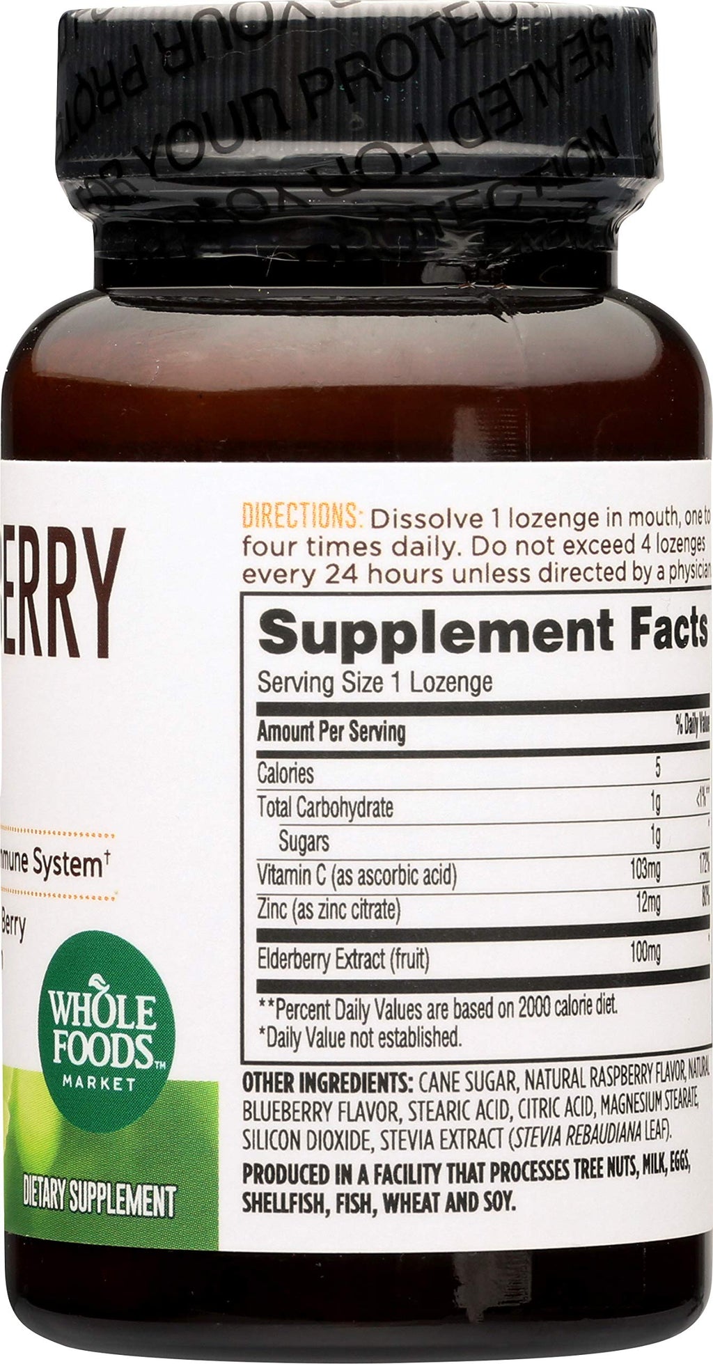 Elderberry infused zinc lozenges