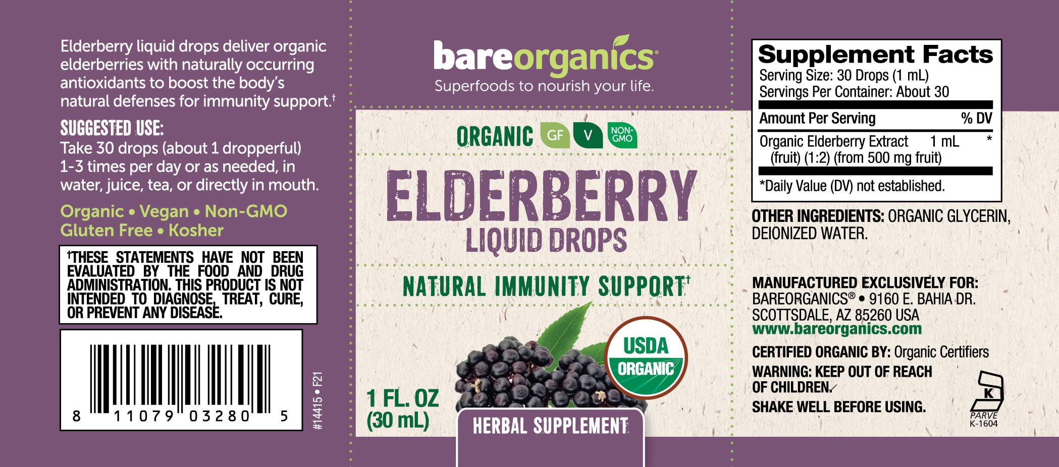 Elderberry liquid for cold relief