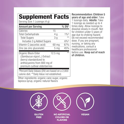 Elderberry lozenges for seasonal wellness