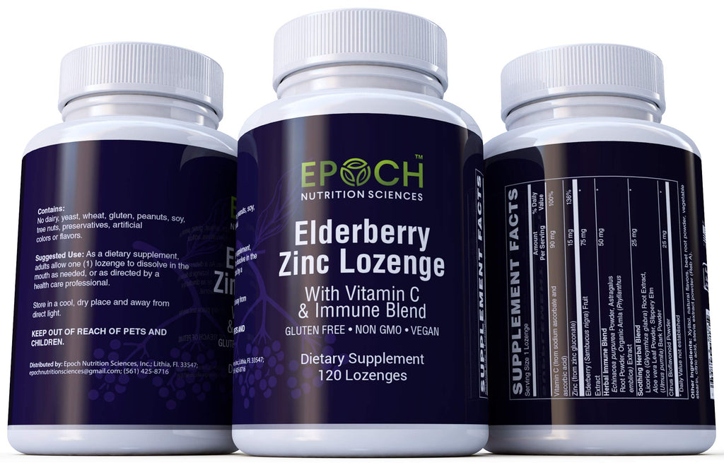 Elderberry lozenges for throat comfort