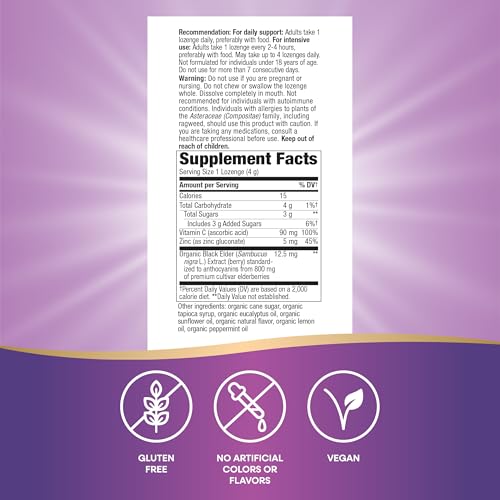 Elderberry lozenges with vitamin C boost