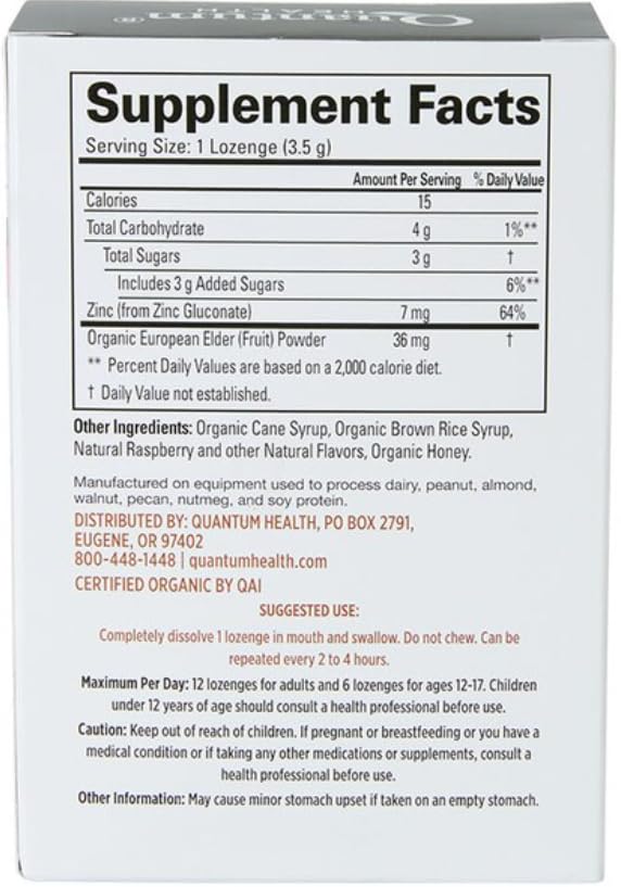 Elderberry raspberry zinc lozenges flavour