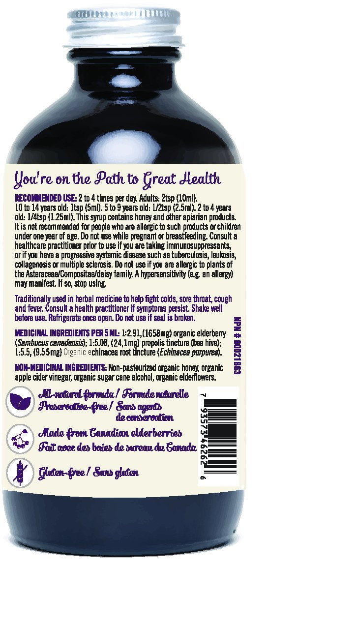Elderberry syrup for cold relief