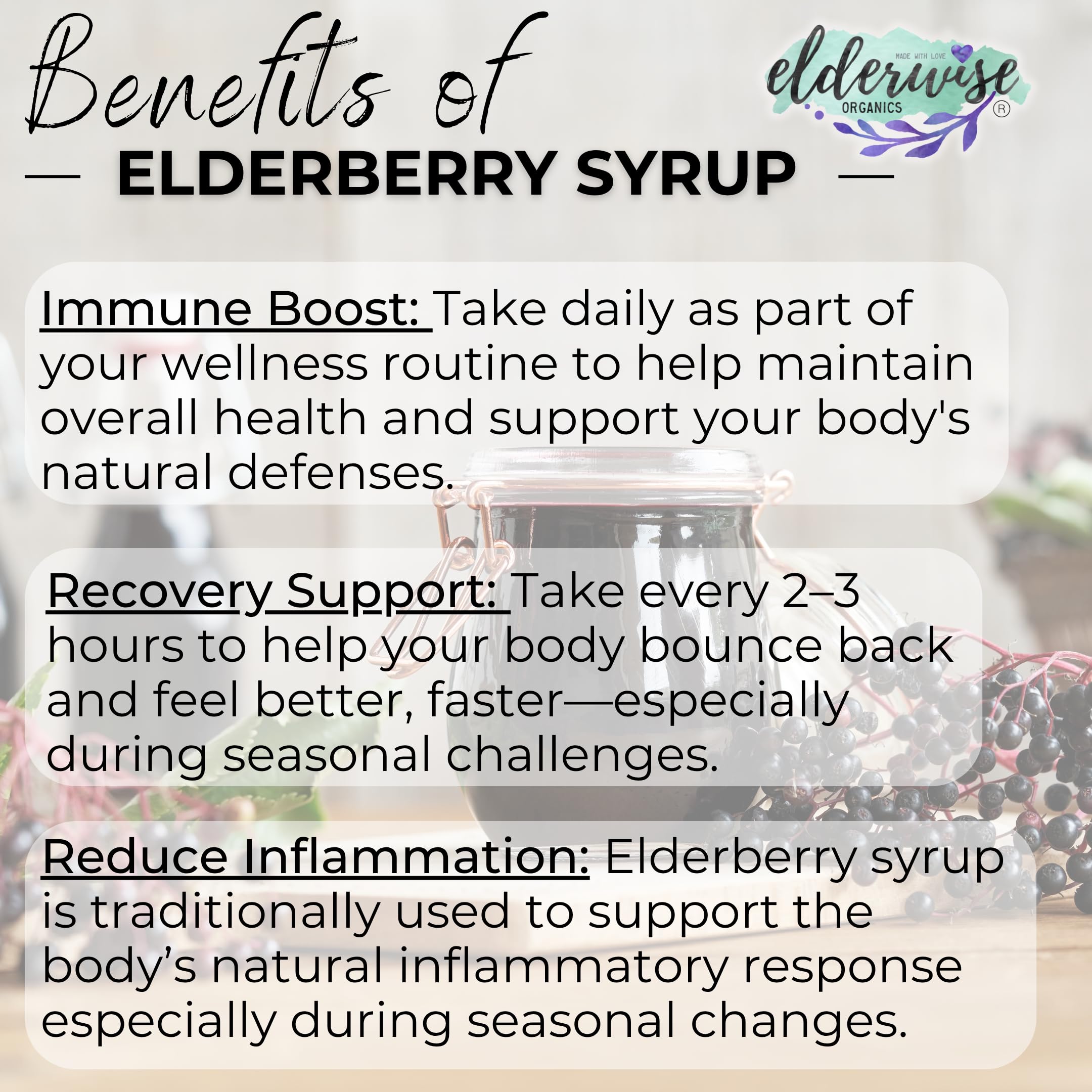 Elderberry syrup for tasty drinks