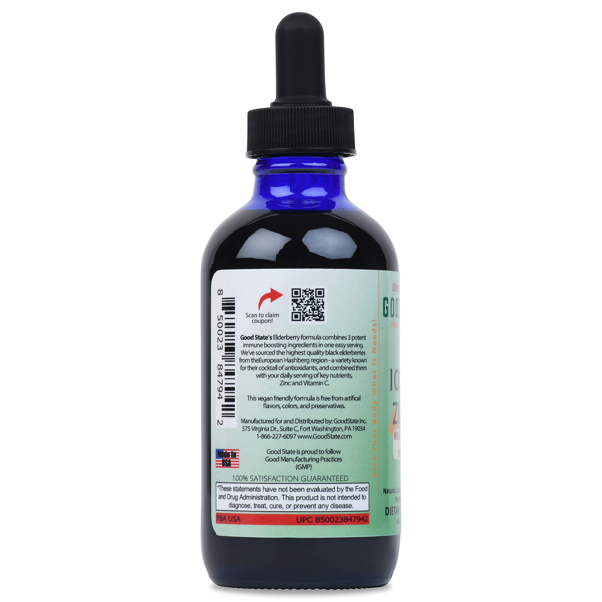 Elderberry syrup in a glass bottle