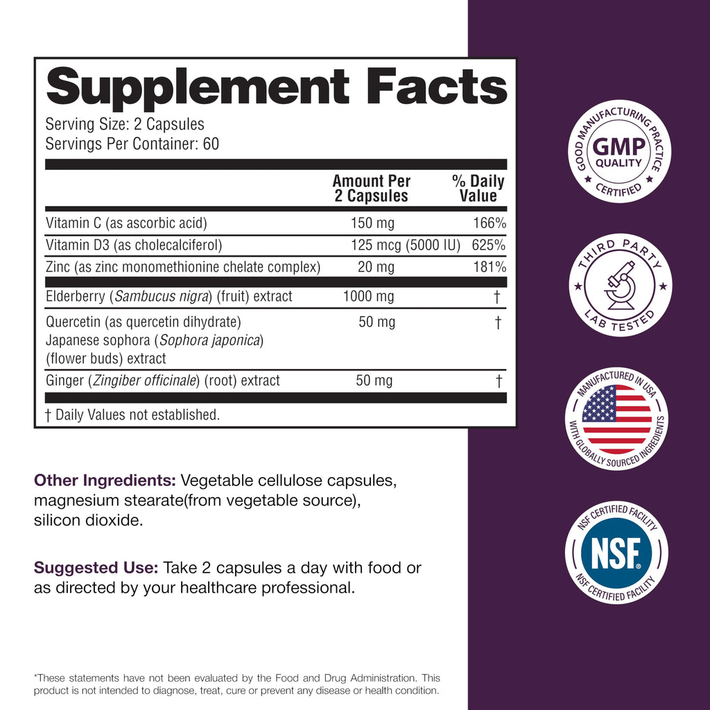 Elderberry vitamin supplement for adults