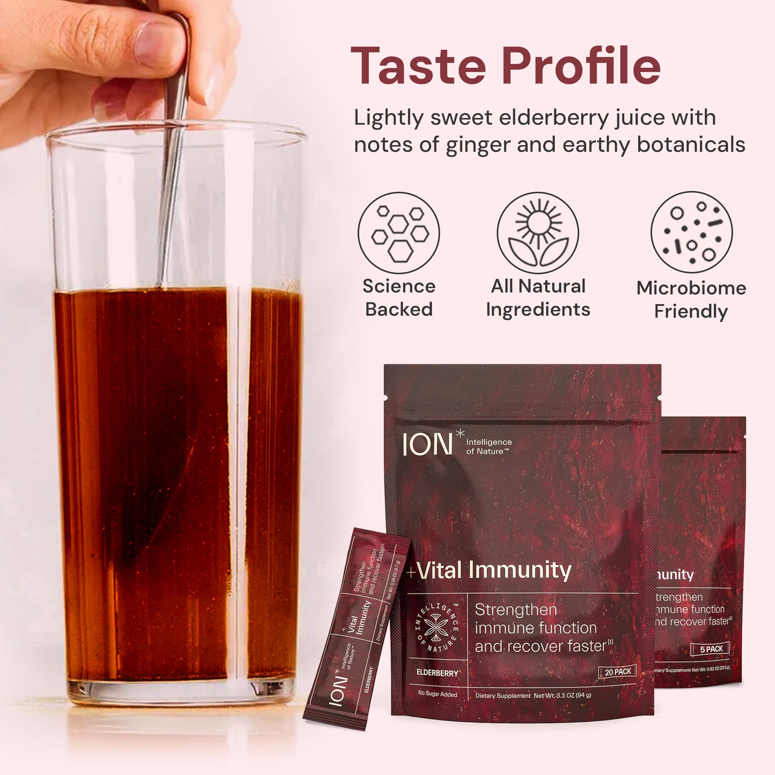 Elderberry wellness supplement packets