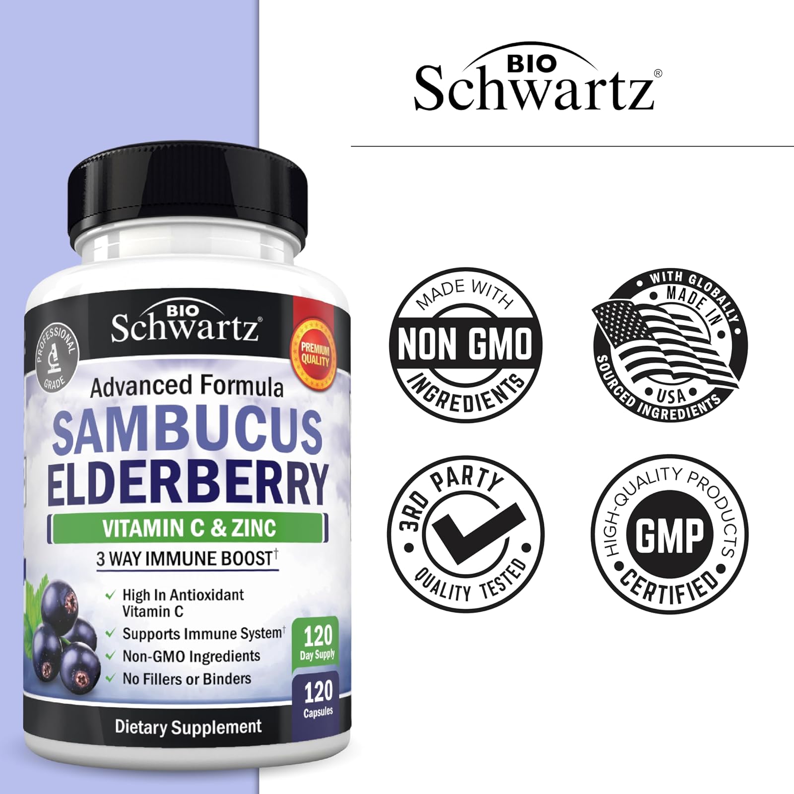 Elderberry with zinc antioxidant benefits