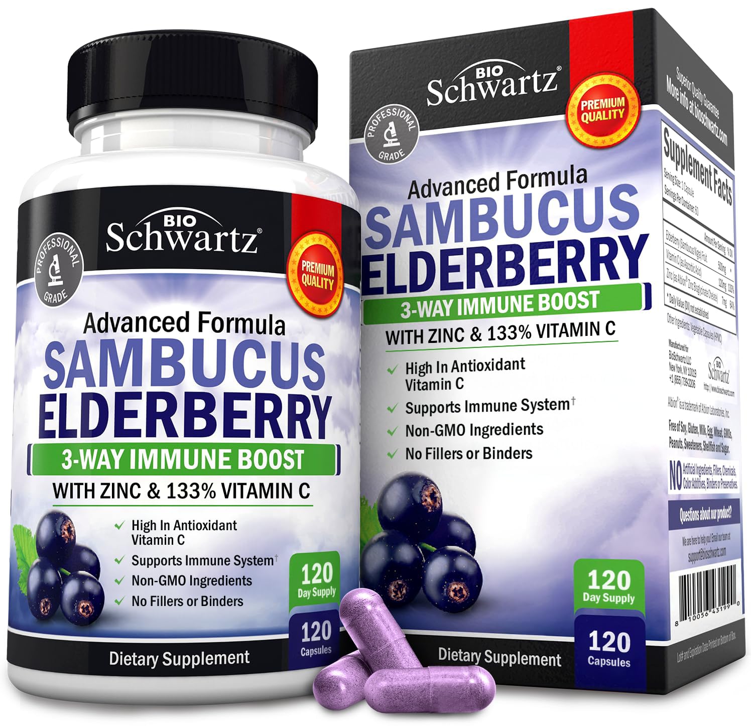 Elderberry with zinc immune support