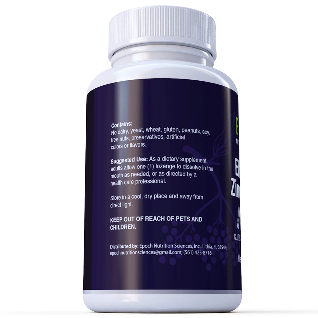 Elderberry zinc lozenges for cold relief