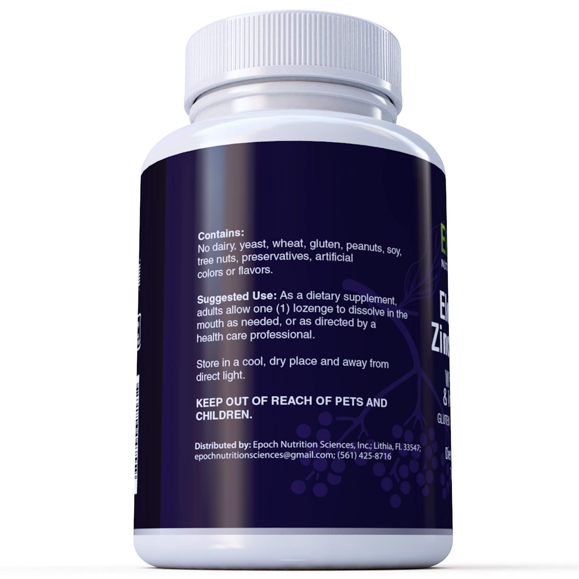 Elderberry zinc lozenges for cold relief