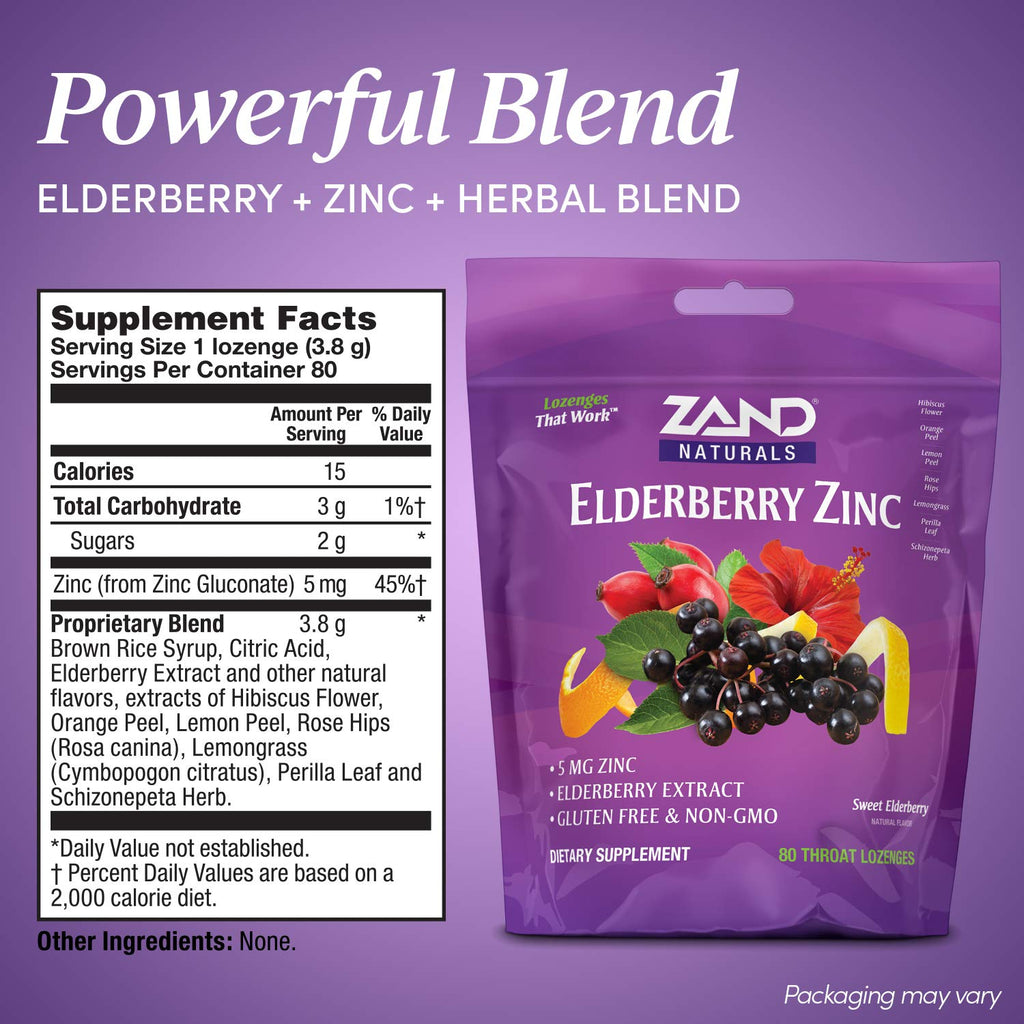 Elderberry zinc lozenges with no artificial sweeteners
