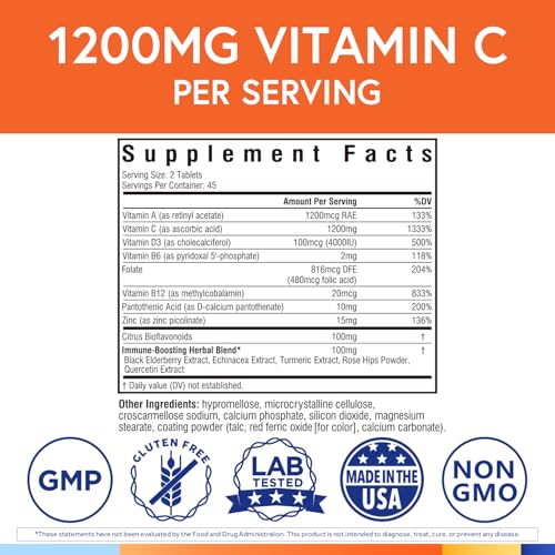Elderberry zinc vitamin tablets