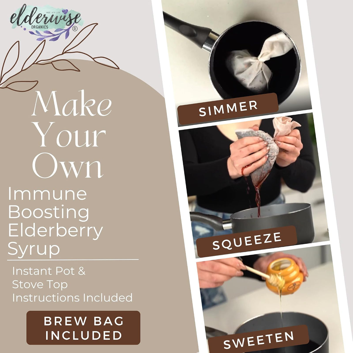 Elderwise elderberry syrup for wellness