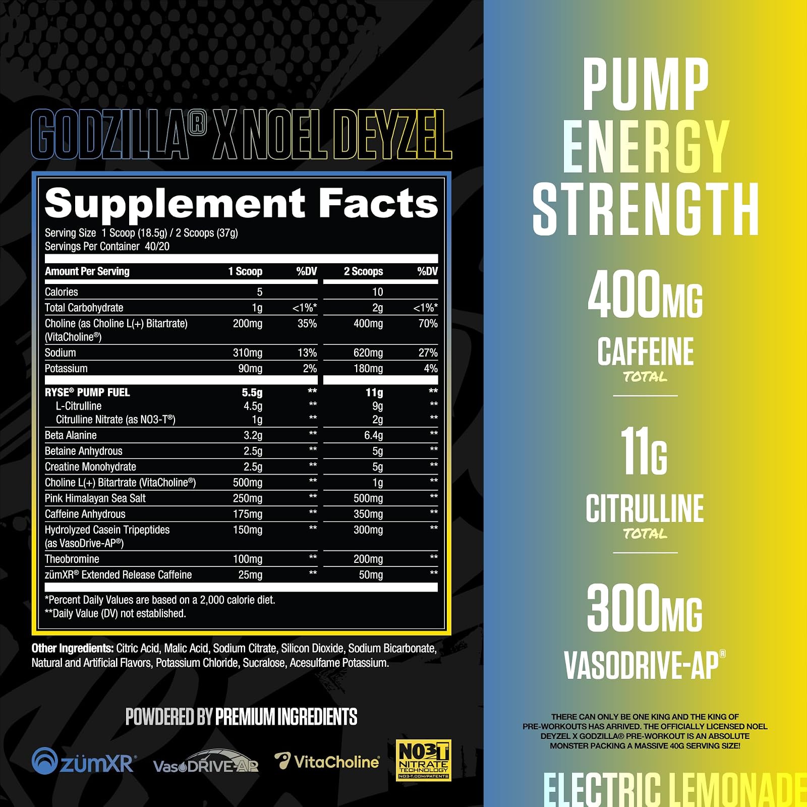 Electric Lemonade pre-workout flavour