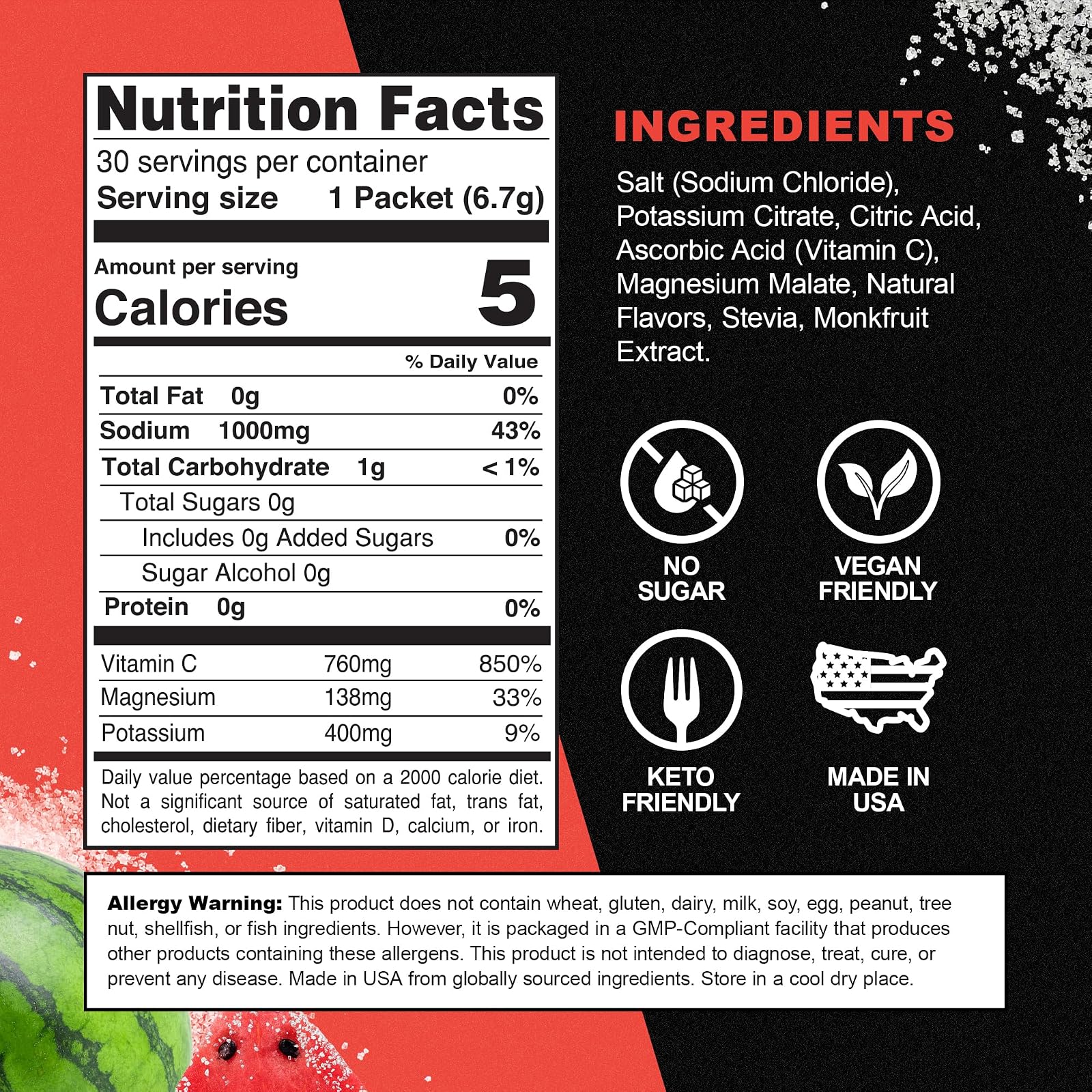 Electrolyte drink mix for workouts