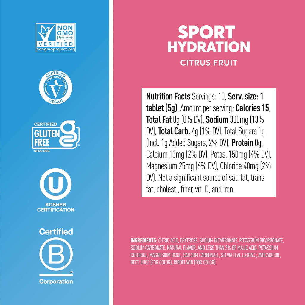 Electrolyte powder alternative in tablets