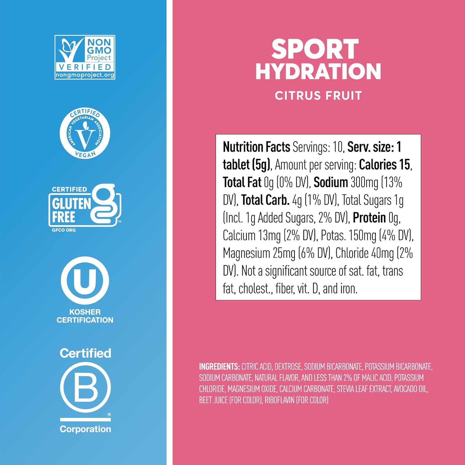 Electrolyte powder alternative in tablets