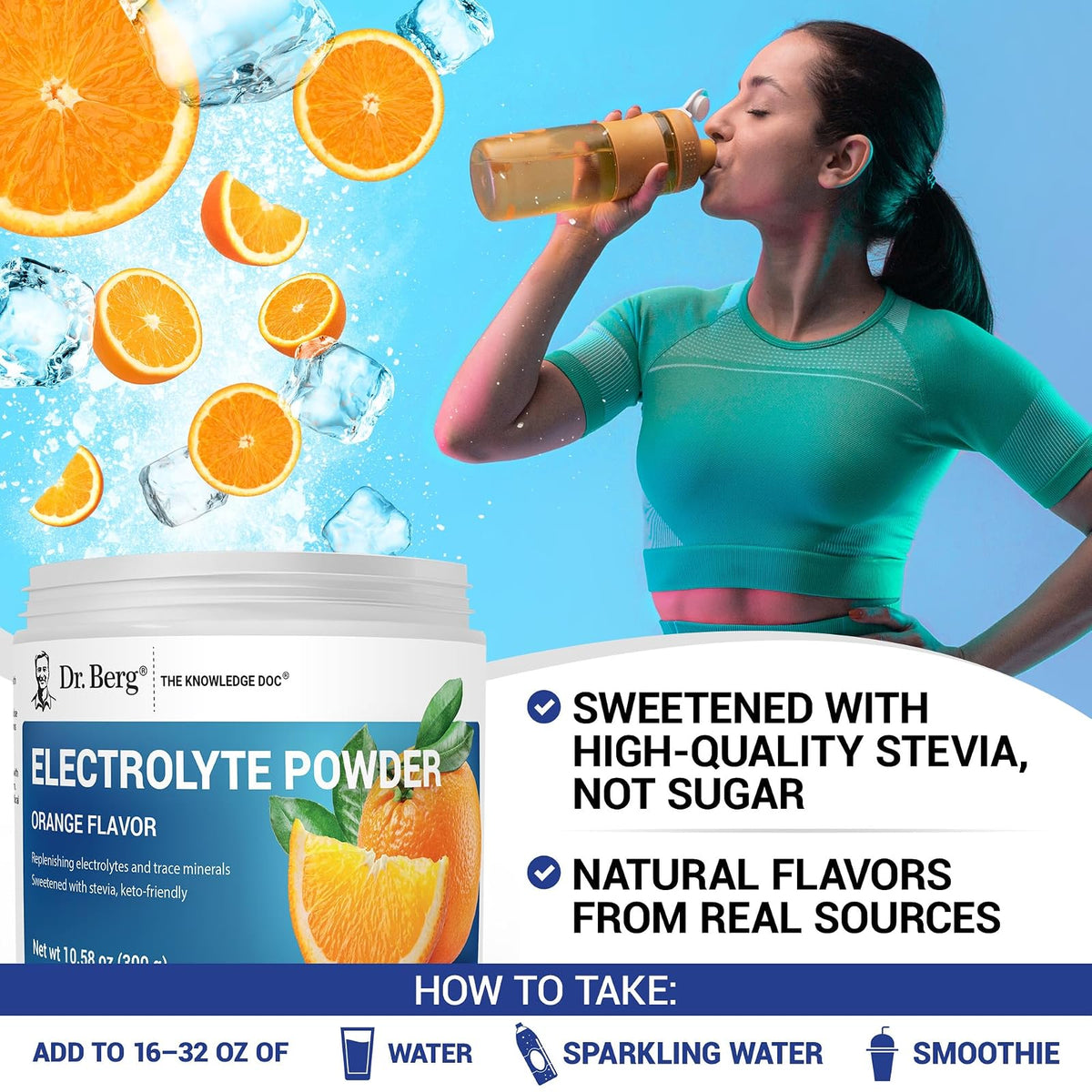 Electrolyte powder for balanced hydration