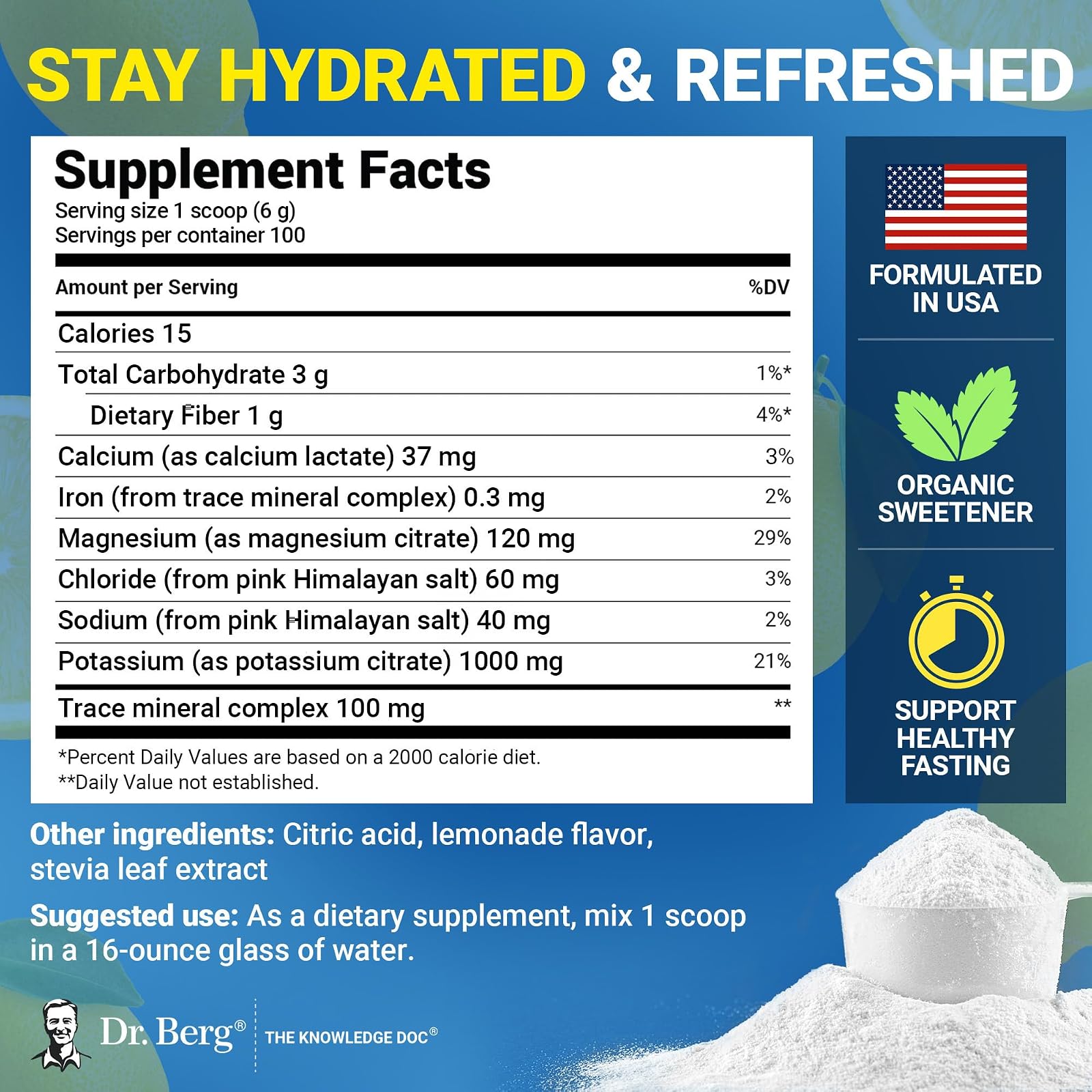 Electrolyte powder for balanced minerals