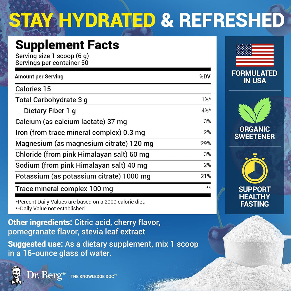 Electrolyte powder for energy support