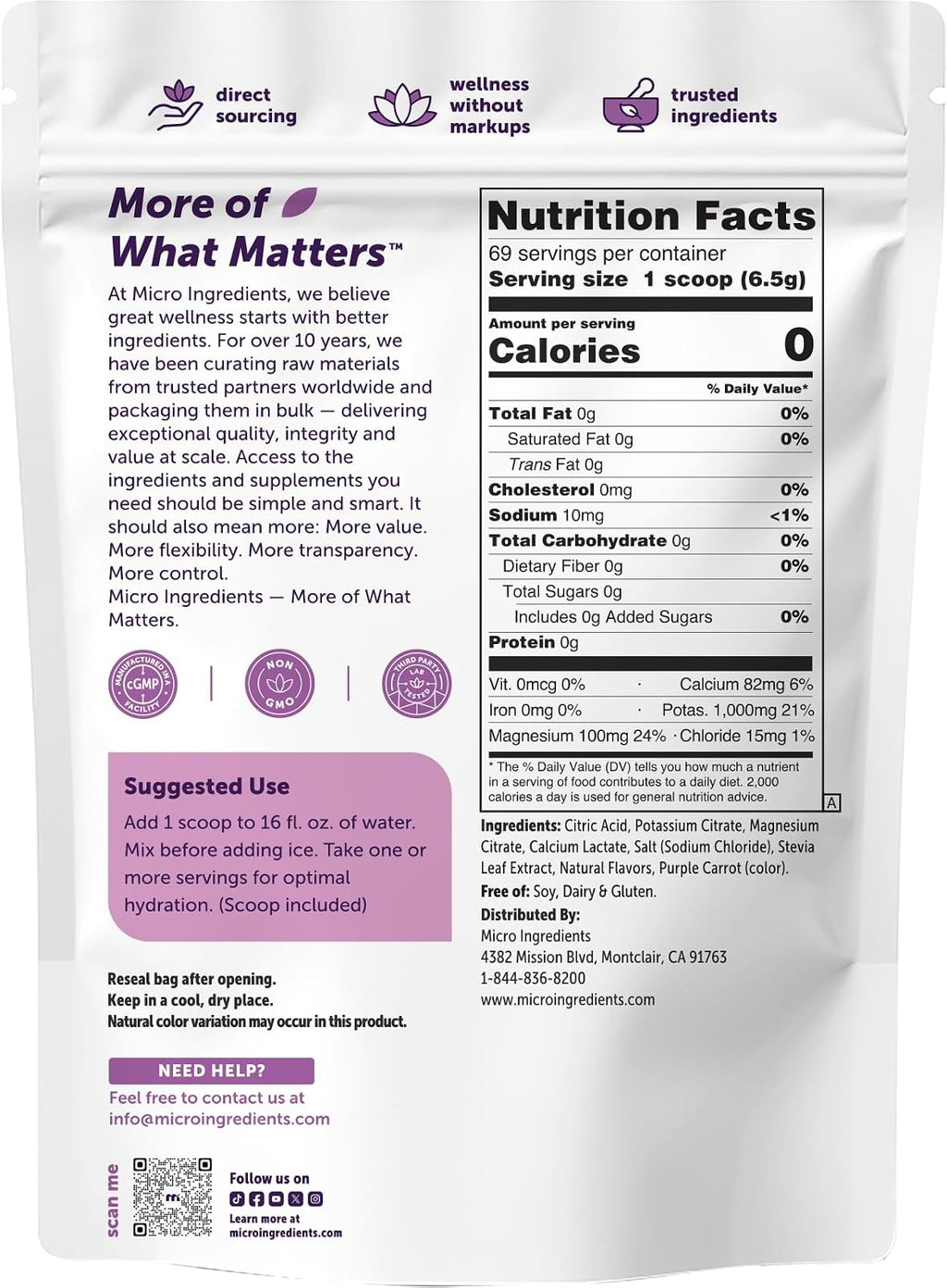 Electrolyte powder for optimal muscle function