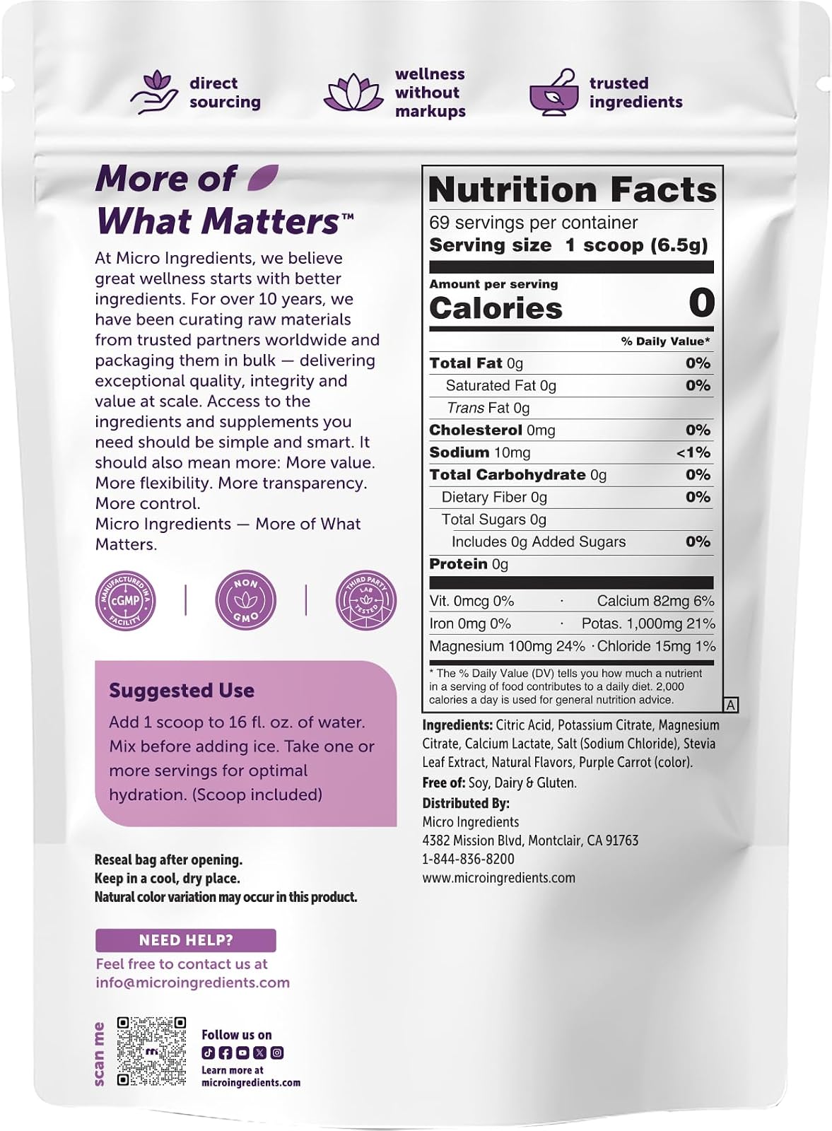 Electrolyte powder for optimal muscle function