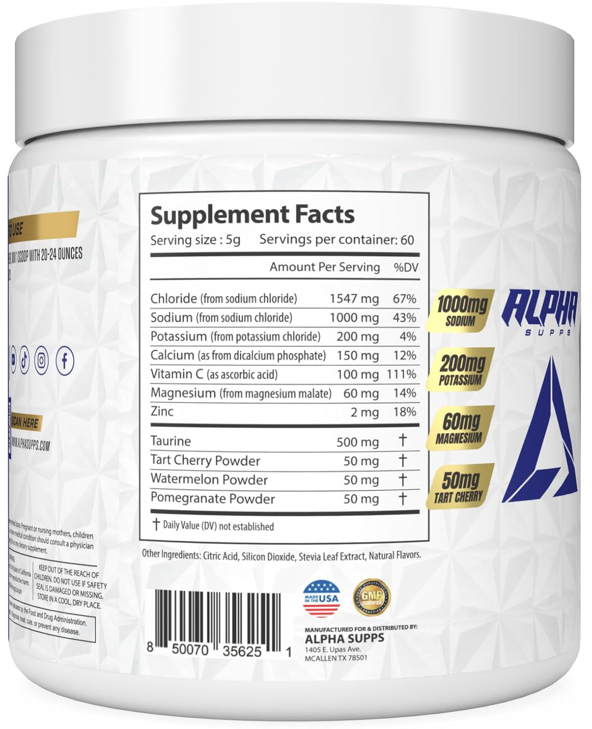 Electrolyte powder for post-workout recovery