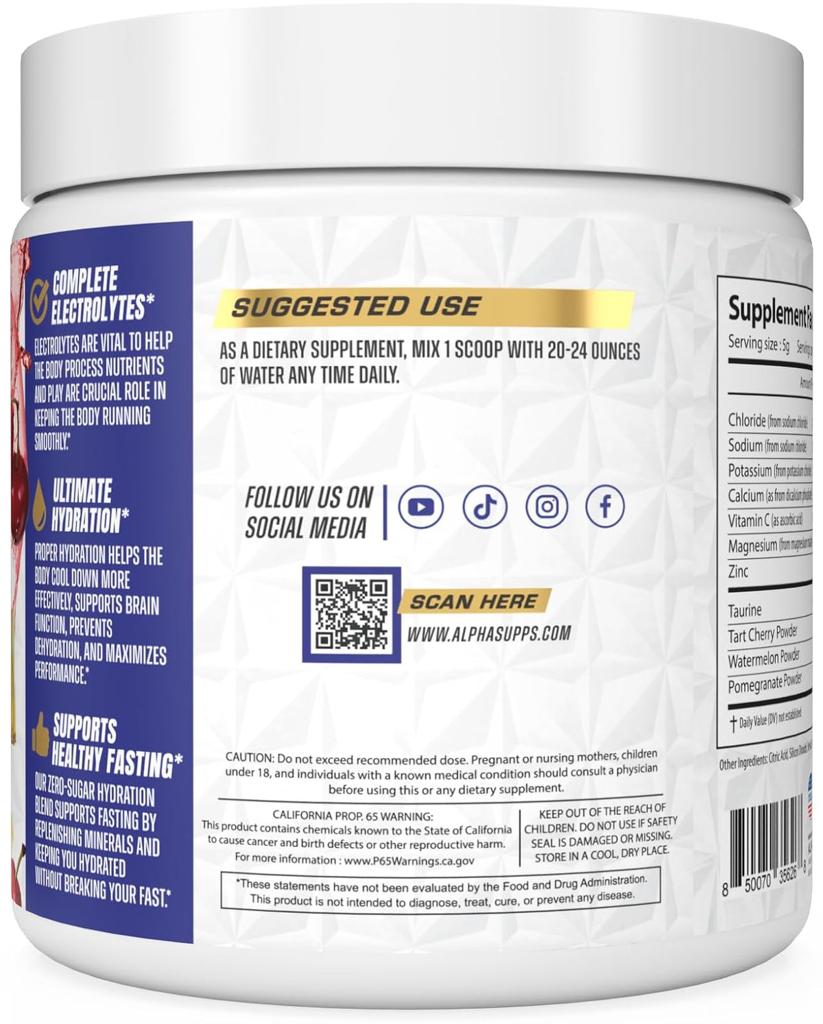 Electrolyte powder for post-workout recovery