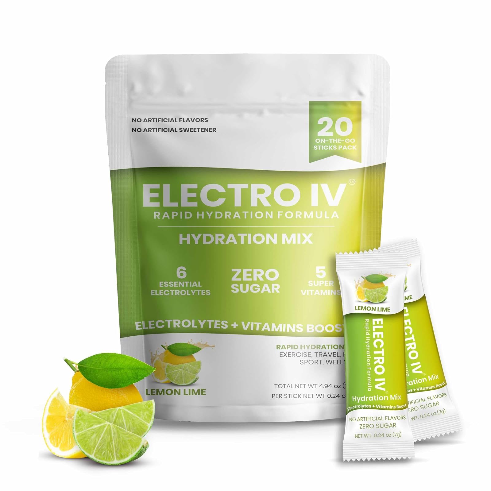 Electrolyte powder lemon lime packets