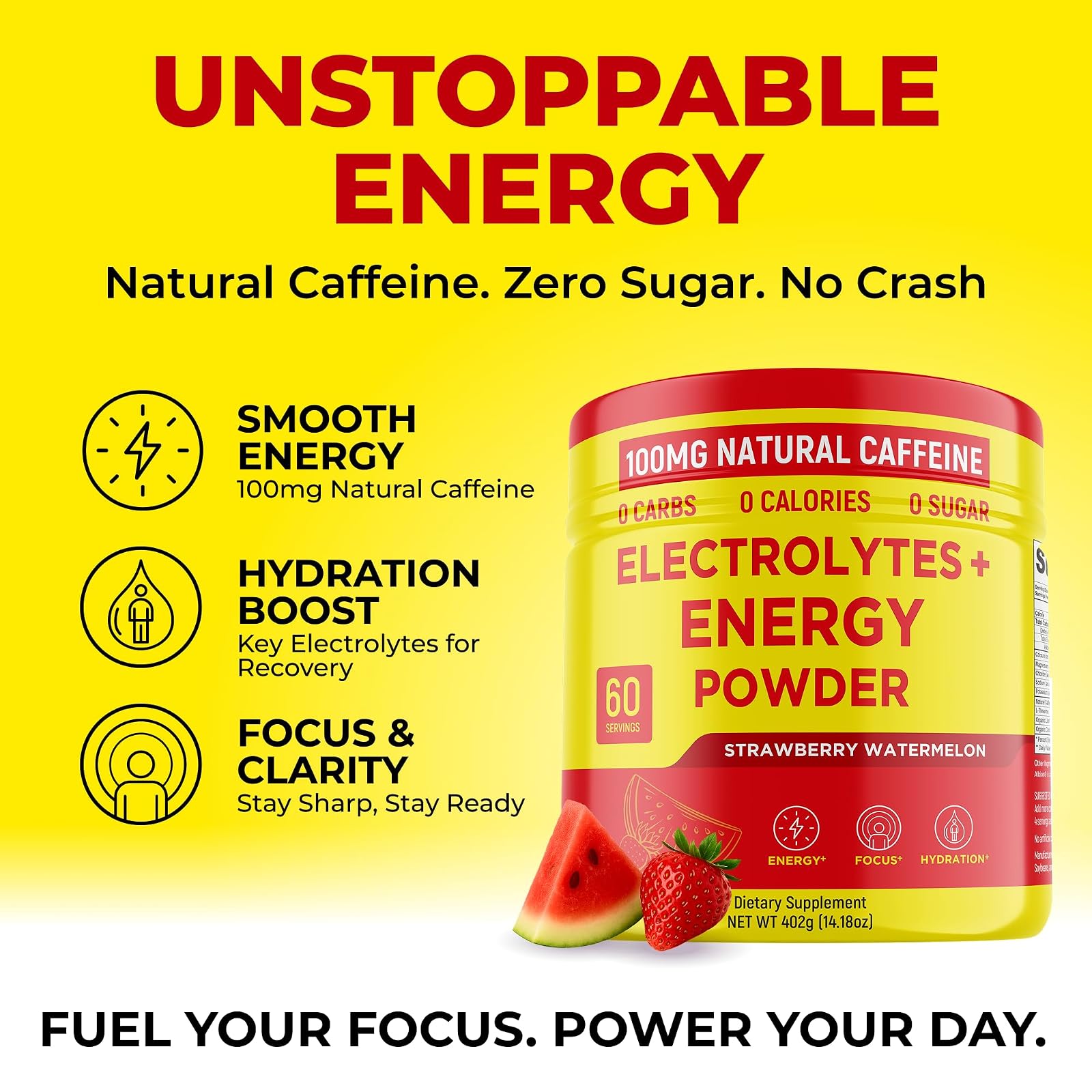 electrolyte powder with 100 mg energy boost