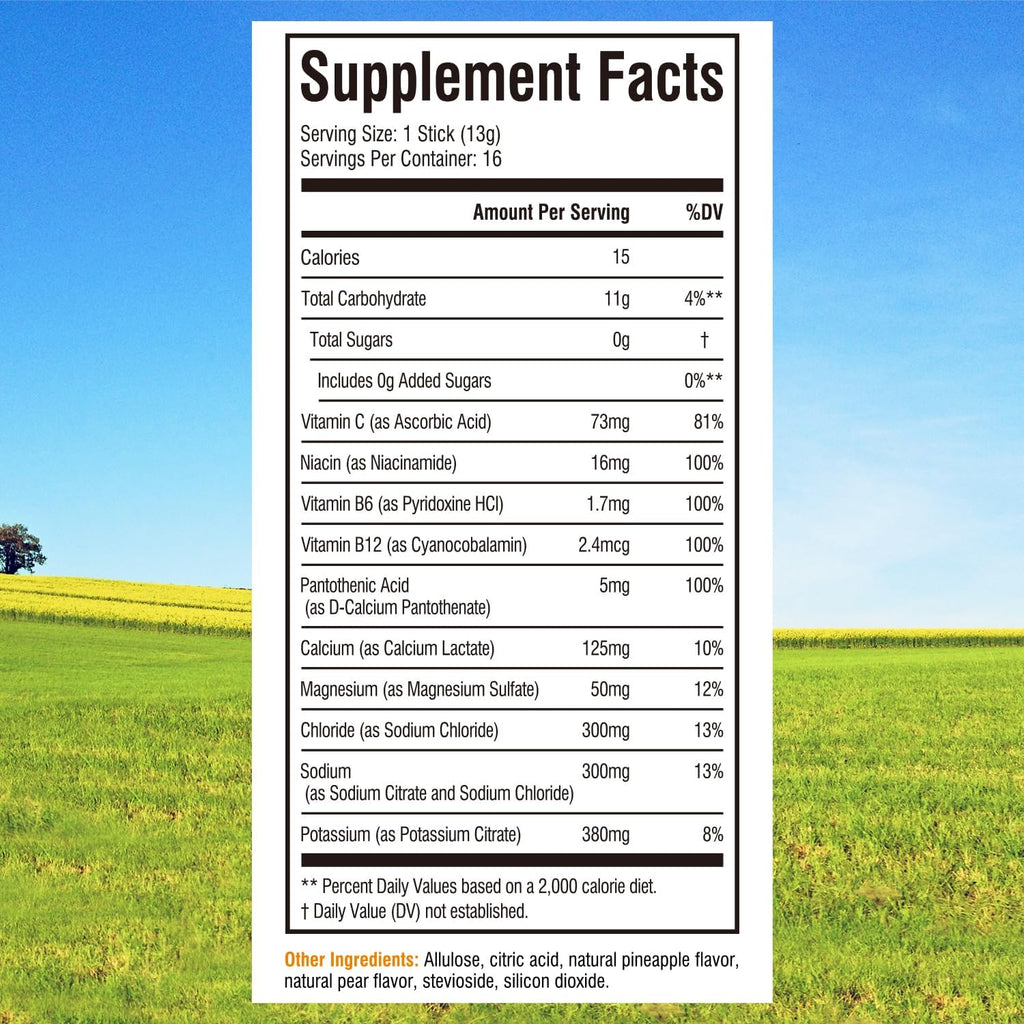electrolyte powder with essential vitamins